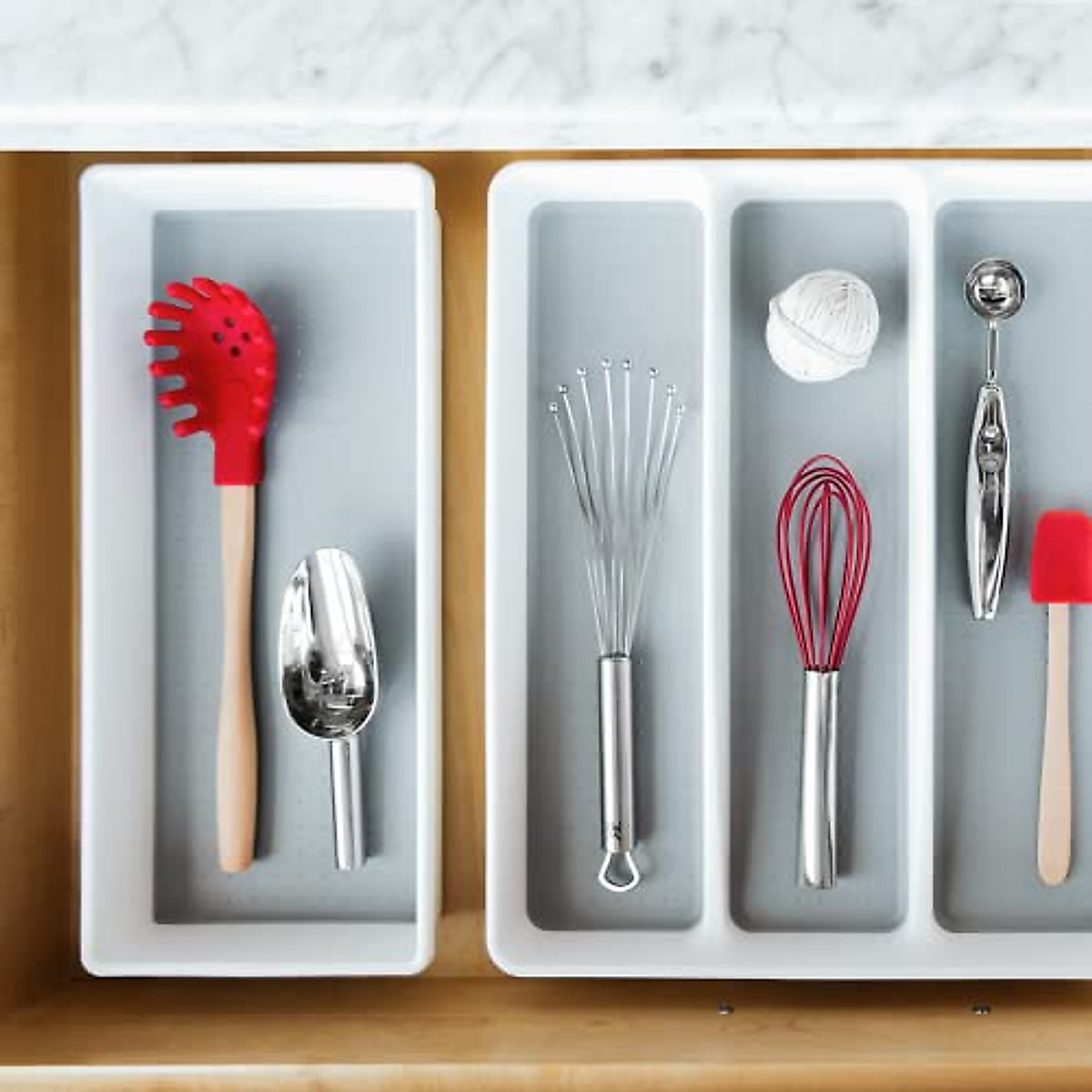 madesmart Premium Antimicrobial Classic 15 x 6 Bin, Drawer Organizer, Multi-Purpose Home Organization, EPA Certified, White