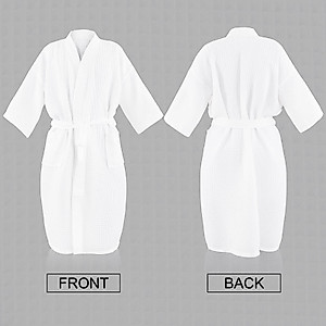 Hercicy 2 Pcs Waffle Robes Lightweight Robes for Women Man His and Hers Bathrobes for Couples Pool Party Weedings(Large,White)