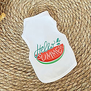 hionre Pet Vest Comfortable Casual Wear Fashion Print Cat Dog Streetwear T-Shirt Puppy Spring Summer Dog Clothes for Small Medium Dogs Girl Boy - Green L