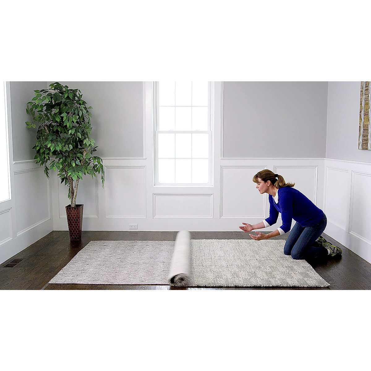 RUGPADUSA - Basics - 7'6" x 9'6" - 1/4" Thick - Felt + Rubber - Non-Slip Rug Pad - Cushioning Felt for Added Comfort - Safe for All Floors and Finishes