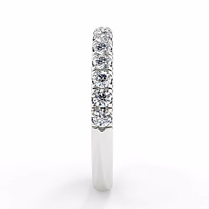 Natual 14K White Gold Round Diamond Ring for Women Ladies Eternity Wedding Anniversary Stackable Ring Band Value Collection 1/2 Carat (ctw) (Color H-I, Clarity Si2-I1) Luxury Collection. Natural Real Mined Diamonds