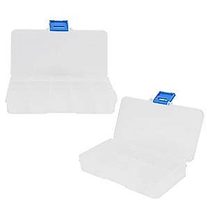 LIYJTK 10 Grid Transparent Jewelry Box Plastic Organizer Box Storage Container for Beads Art DIY Crafts Small Parts