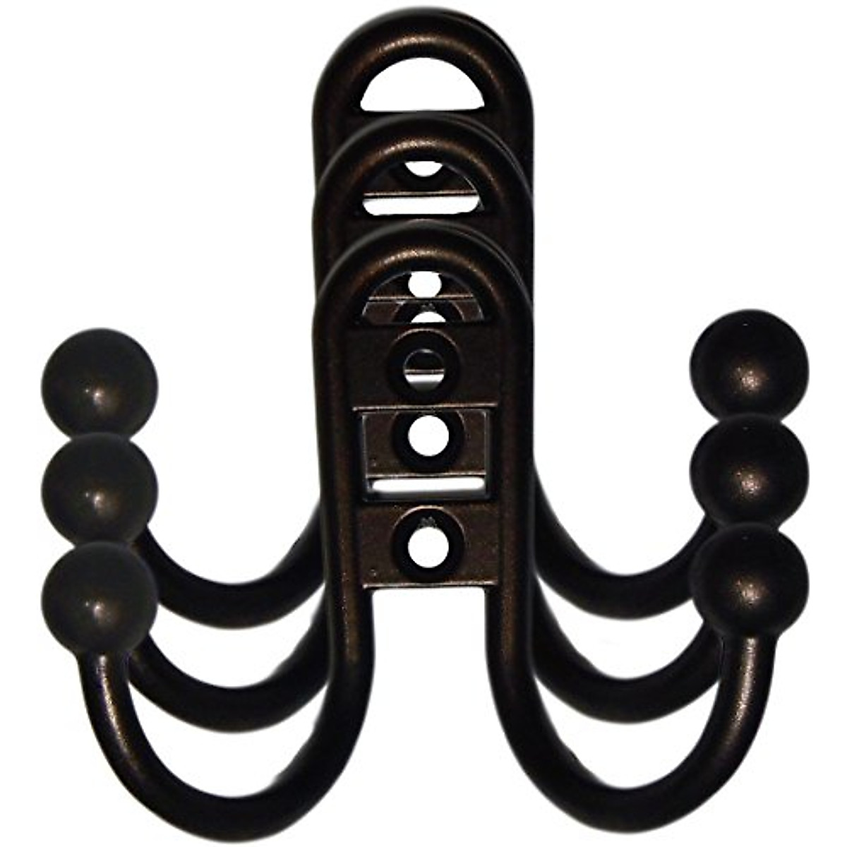 Double Coat Hook Hoops, Bronze, White & Satin Nickel Available (Bronze- 12 Hooks)