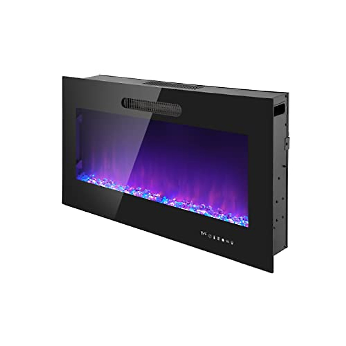 Prominence Home LED Slim Design Electric Fireplace Insert and Wall Mounted Fireplace with 1500 Watt Heater, Log & Crystal Ember Options, Adjustable Realistic Flame and Remote Control, (36 Inch)
