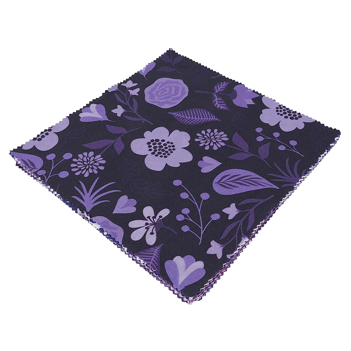 Soimoi Precut 10-inch Florals Prints Cotton Fabric Bundle Quilting Squares Charm Pack DIY Patchwork Sewing Craft- Purple