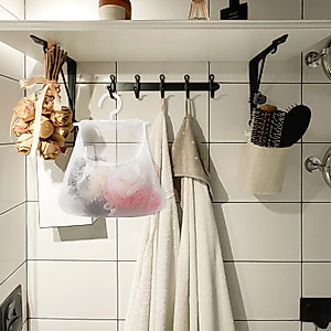 PartyKindom Hanging Mesh Clip Bag for Storage, Bathroom Laundry Bag, Multi-functional Mesh Clothespin Bag, Kitchen Storage Holder Bag, Fruit Vegetable Holder Pouch