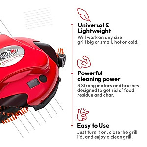 Grillbot Automatic Grill Cleaning Robot (Red, Grillbot Bundle)