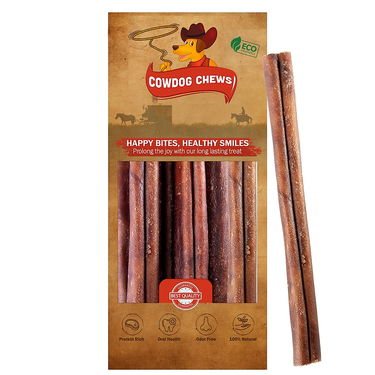 Cowdog Chews Extra Thick Bully Collagen Sticks -Unique Real Large Bully Collagen (10-13", 3 Count) - Best Bully Stick Natural Substitute - Odor-Free, Fully Digestible.