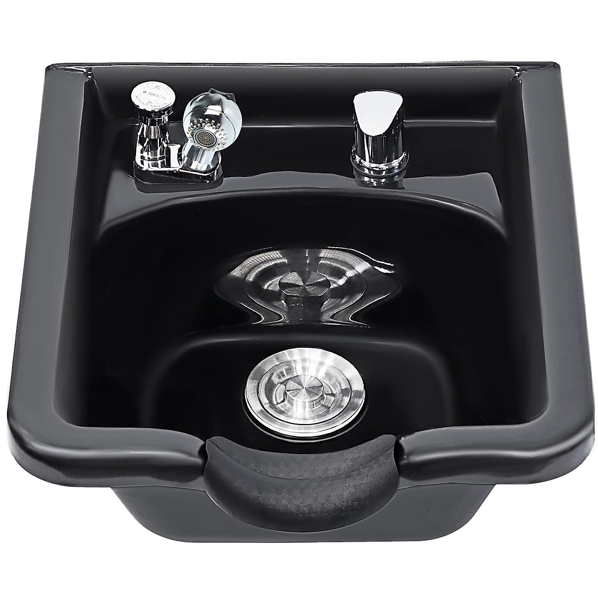 Toriexon Shampoo Bowl for Salons, Black ABS Plastic Shampoo Sink for Home, Easy to Clean and Install Salon Shampoo Bowls for Hair Stylist