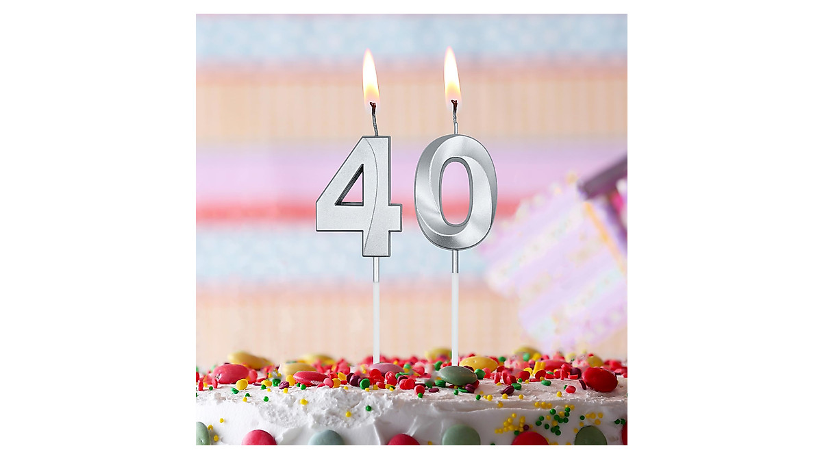 Silver 17 & 71 Birthday Candles - Cake Toppers for Celebrations