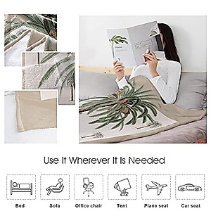 Fleece Throw Blanket for Bed, Summer Palm Tree on Brown Background Blanket Throw Fluffy Blanket Luxury Flannel Blankets and Throws for Couch Picnic Outdoor, Nap(40x50)