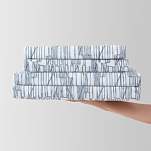 City Scene - Queen Sheets, Cotton Percale Bedding, Crisp & Cooling Home Decor (Tally Navy, Queen)