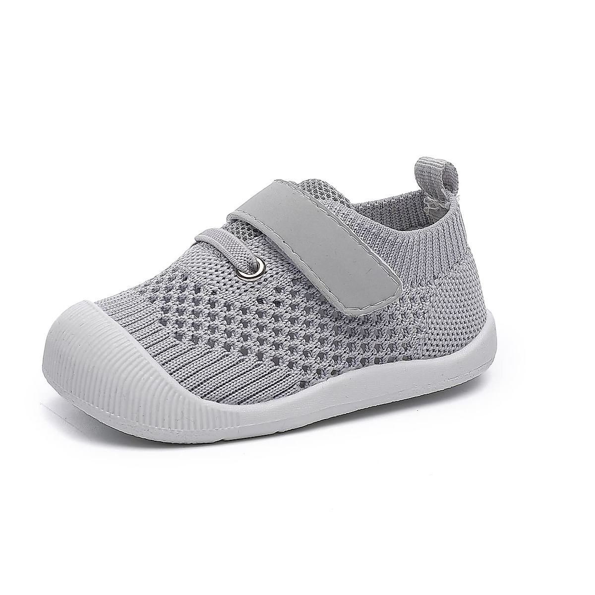 woorooroo Baby Boys&Girls Shoes Baby Walking Shoes First Walking Shoes Infant Sneakers Crib Shoes for Baby Non-Slip Breathable Shoes 6 9 18 Months(21006-gray-17)