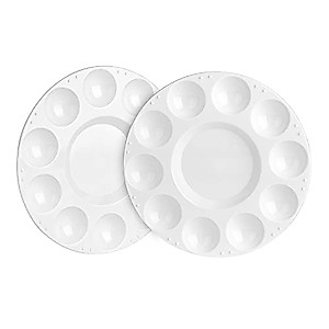 Amazon Basics Round Paint Tray Palettes, White, 15 PCS