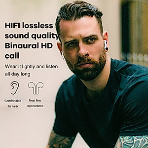 Pro 6 TWS in-Ear Headphones. Wireless, Handsfree, Noise Cancelling, Class 1 Bluetooth, IPX-4 Waterproof, Built-in Microphone, and HiFi Lossless Sound Quality. Lates Model!!! (Black)