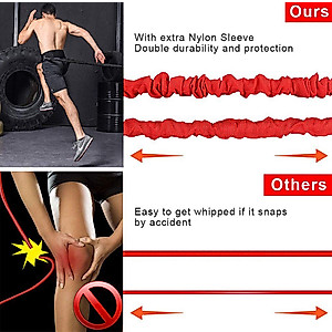 YNXing Dynamic Resistance Trainer Acceleration Speed Cord for Resistance Training to Improve Strength, Power, and Agility 5m/2m Elastic Cord Set (5m Set)