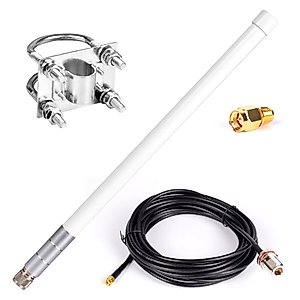 Waterproof 8dBi Lora 915MHz Fiberglass Antenna with 20Ft Low Loss KMR195 Cable for Crypto Helium Hotspot RAK MNTD Nebra Bobcat 300 SenseCAP M1 EasyLinkIn SyncroB.it Hotspot HNT Miner