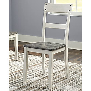 Signature Design by Ashley Nelling Modern Farmhouse Weathered Dining Chair, 2 Count, White & Dark Brown