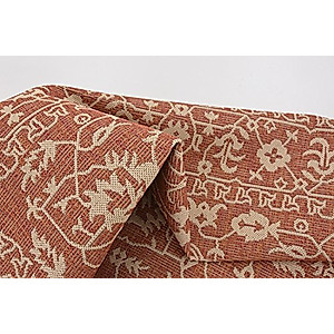 Unique Loom Outdoor Botanical Collection Area Rug - Allover (7' 1" x 10' Rectangle, Terracotta/ Beige)