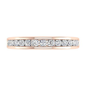 1/2 Carat Channel Set Diamond Wedding Band Ring in 14K Rose Gold (Ring Size 7)