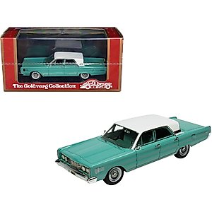 1965 Mercury Park Lane Breezeway Aquamarine with White Top and Aquamarine Interior Limited Edition to 200 Pieces Worldwide 1/43 Model Car by Goldvarg Collection GC-027A