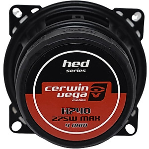 CERWIN-VEGA! HED Series 4" 2-Way Coaxial Speakers, 4Ω Impedance, 30W RMS, High-Performance Car Audio System, Durable Stamped Steel Frame, Graphite Cone, PEI Tweeter for Superior Sound H740