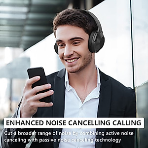 Srhythm NC85 Dynamic Hybrid Noise Canceling Headphones Bluetooth Wireless Over The Ear with HD Sound,Quick Charge,Ultra-Long Playtime,Multi-Modes Switchover