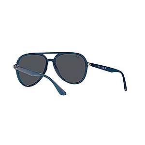 Ray-Ban RB4376 Aviator Sunglasses, Opal Dark Blue/Dark Grey, 57 mm