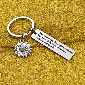7RVZM Friendship Jewelry Inspirational Jewelry Sunflower Jewelry Moving Away Gift Going Away Gift college Going away Gift Long Distance Friendship Keychain besties Jewelry Sunflower Keychain