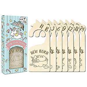 Unicorn Baby Closet Divider,NB to 24 Months 7 Sets of Wood Baby Cloth Organizer by Age and Size Nursery Infant Wardrobe Divider Gift for Newborn Baby Shower (Cartoon)