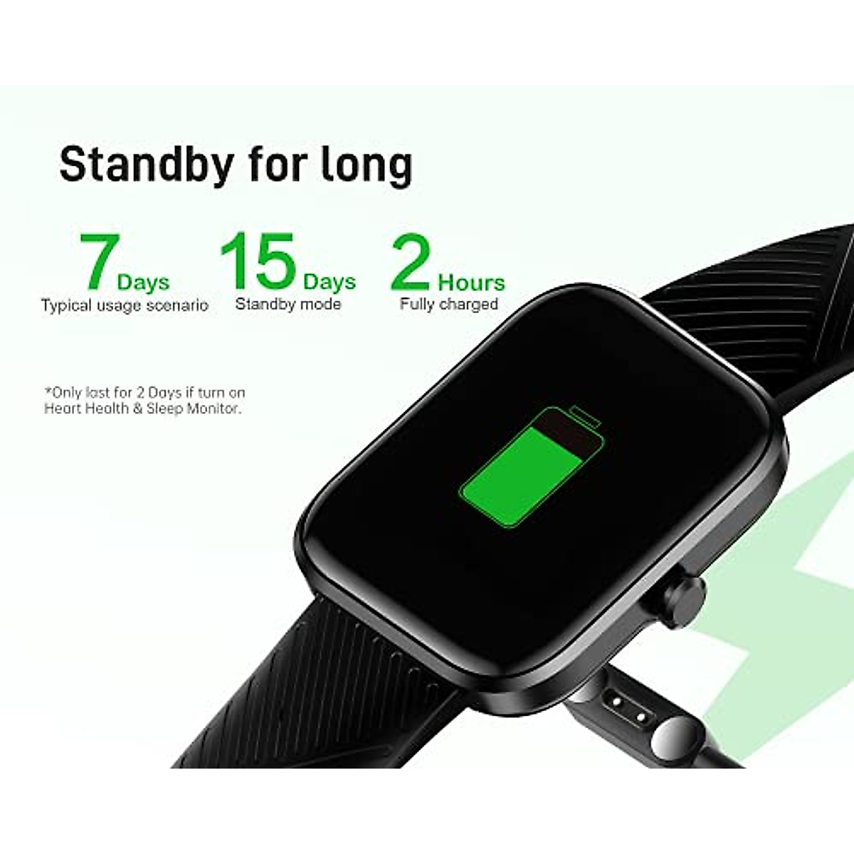 Smart Watch for iPhone Compatible Android Samsung, Fitness Tracker with Heart Rate Sleep Blood Oxygen Monitor Step Counter, IP68 Waterproof for Men Women Touch Screen Black