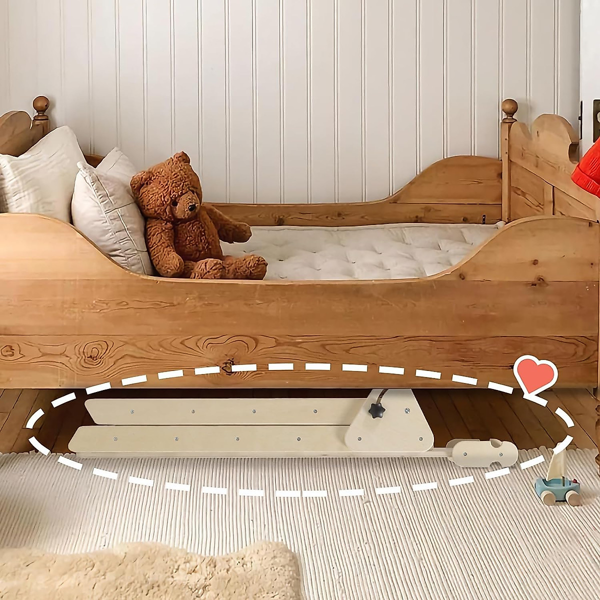 Giant bean Foldable Wooden Climbing Triangle with Sliding Ramp, 3 in 1 Pikler Triangle Climbing Toys for Toddlers, Kids Indoor Climbers & Gym Play Structures for Boys Girls