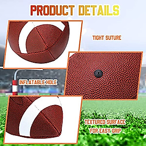Jerify Composite Leather Footballs Official Size Composite Leather Balls Composite Leather Inflatable Footballs with Pump Indoor Outdoor Footballs Bulk for Training and Recreational Play (9 Pcs)