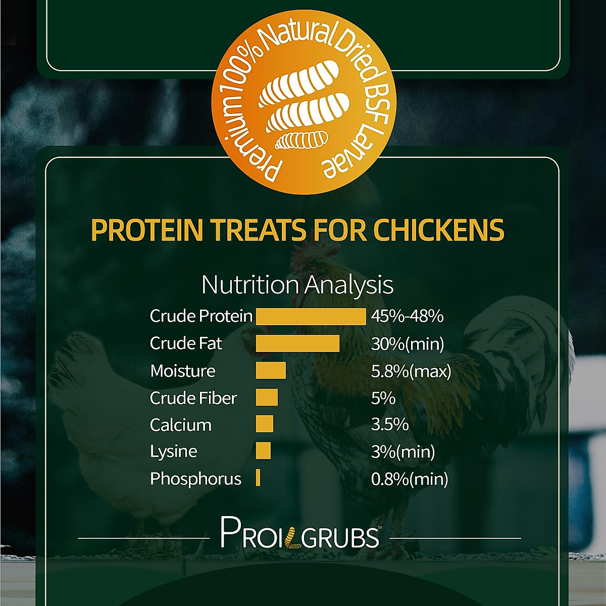 PROILGRUBS 10 LBS - Non-GMO-Dried Worms for Chickens All Natural Dried Black Soldier Fly Larvae Treats, Dried Meal Worms for Chickens, Hens, Birds...