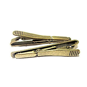 3 Pcs Mens Tie Clips 2.1 Inch Metal Tie Bar Clip Tie Tack Accessories for Anniversaries, Wedding and Business (Antique Bronze)
