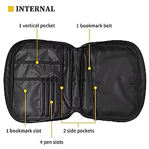 Biyejit Animal Horse Print Bible Covers for Women Men Carrying Bible Case Large Size Bible Bags Study Scripture Bag with Handle Bible Book Holder Church Tote Bags, Black