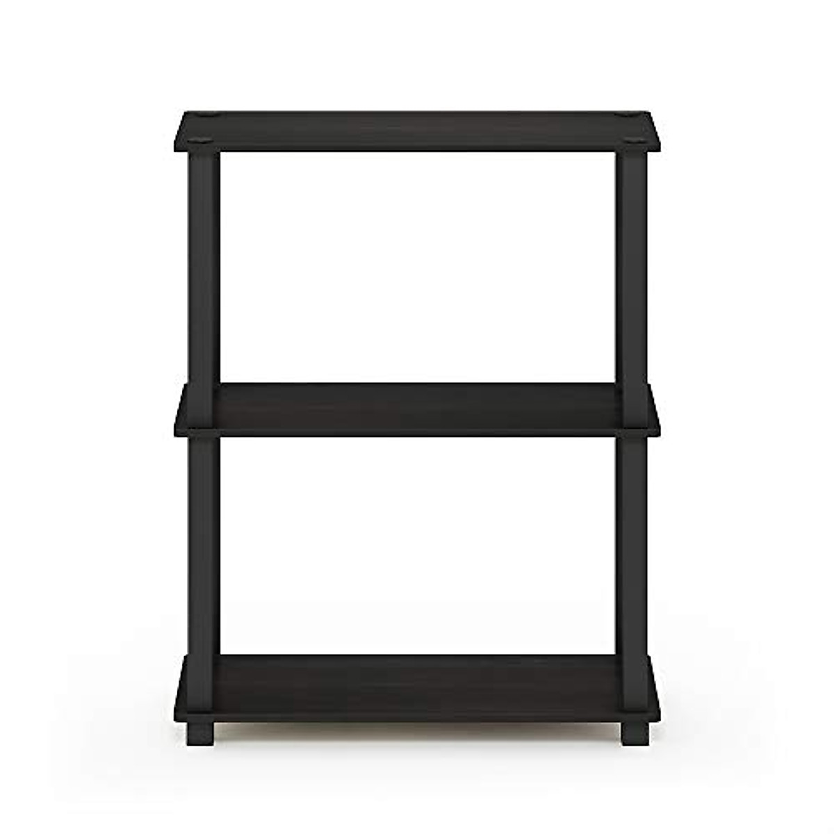 Furinno Turn-S-Tube 3-Tier Compact Multipurpose Shelf Display Rack with Square Tube, Espresso/Black