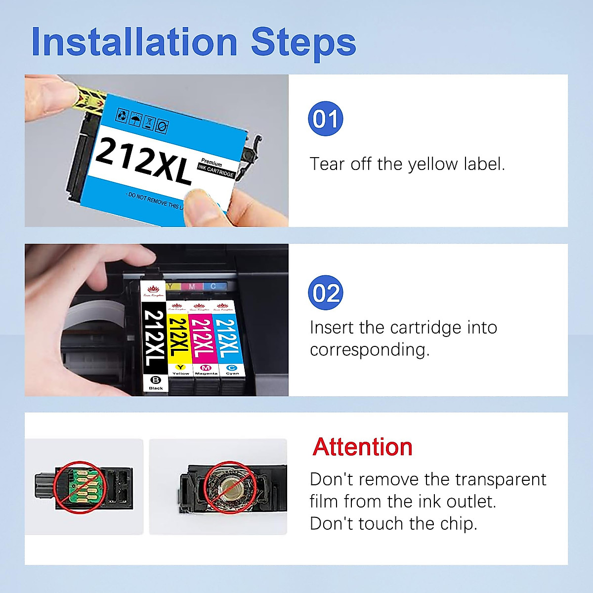 Toner Kingdom Remanufactured Ink Cartridges Replacement for Epson 212XL 212 XL T212 to Used with Workforce WF-2830 WF-2850 Expression Home XP-4100 XP-4105 Printer Ink (4 Pack)
