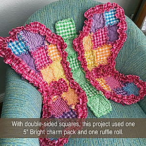 40 Bright Charm Pack, 5 inch Precut Cotton Homespun Fabric Squares by JCS