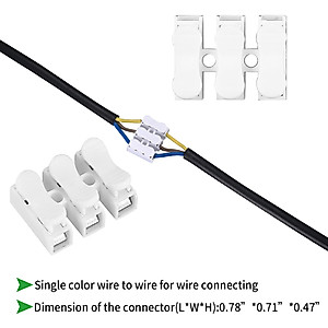 QOOSIKICC 65 Pcs Spring Wire Connectors, Spring Clamp Terminal Cable Clamp Connector, CH-2 Electrical Cable Connectors Block, 2 Pin Push-in Quick Terminal Wire Cable Connector Wiring Terminal