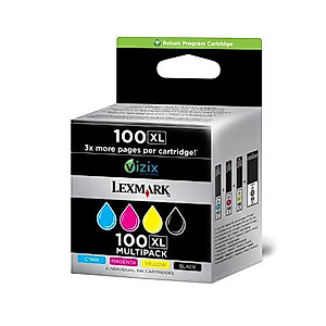 Lexmark 14N1921E 100XL Ink Cartridge Multi Pack, 1x510pg+3x600pg, Pack Qty 4