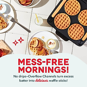 DASH Multi Mini Waffle Maker: Four Mini Waffles, Perfect for Families and Individuals, 4 Inch Dual Non-stick Surfaces with Quick Release & Easy Clean - Graphite