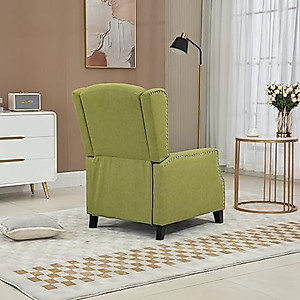 Kakotito Modern Upholstered Leisure Chair, Recliner Accent Chair with Lumbar Support for Living Room and Bedroom (Olive Green)