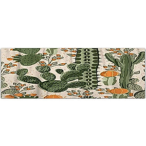 Large Area Rugs,Cactus Green Tropical Succulent Plant Blossom Flowers,Runner Rug Floor Non-Slip Door Mats Floor Mat Door Rugs Carpet for Hallway Living Room Bedroom