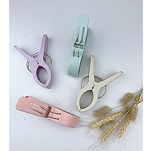 JUNDE 12 Pcs Beach Towel Clips Chair Clips Towel Holder for Pool Chairs on Cruise-Jumbo Size,Plastic Clothes Hanging Clips Clamps to Keep Your Towel from Blowing Away