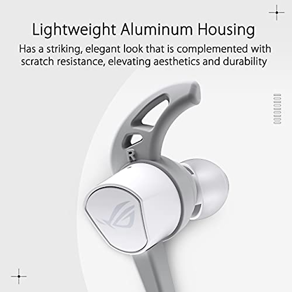 ASUS ROG Cetra II Core Moonlight White in-Ear Gaming Earbuds | Liquid Silicone Rubber Drivers, 90° Cable Connector, Hi-Res Audio, 3.5 mm, for PC, Mac, PS4, PS5, Xbox One, Switch and Mobile Devices