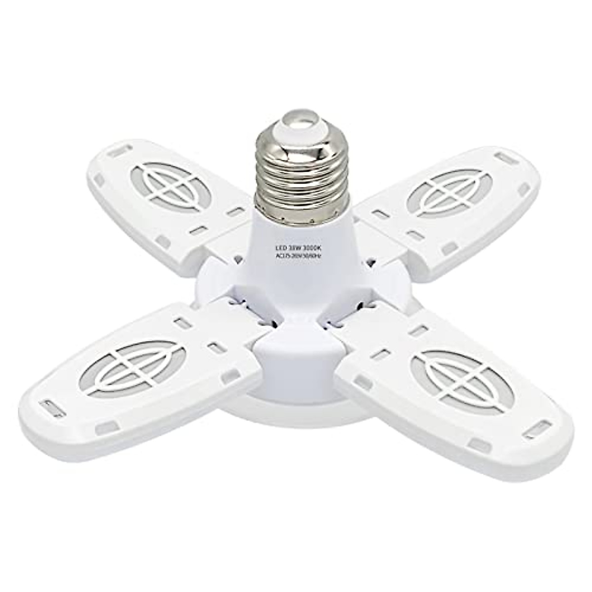 GoolRC LED Garage Lights- Dimmable Garage Lights Ceiling, 38W 3800LM 3500K E27/B22 LED Garage Ceiling Lights with 4 Adjustable Panels for Garages, Workshop,Indoor, Outdoor, Workshop and Warehouse