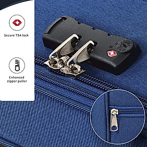 Merax Softside Luggage Set Softshell Lightweight 3 Piece Spinner Suitcase 22" 26" 30" Blue