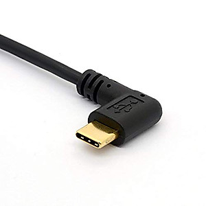 GLHONG Angle USB Type C to Micro USB Cable, 90 Degree USB-C Male to Micro-B Male Adapter Converter for MacBook Pro, Laptop, Android Devices(Only for Charging)(TypeC to Mini) (USB C/Type C Side)