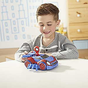 Spidey and His Amazing Friends Marvel Change 'N Go Web-Crawler and Spidey Action Figure, 2-in-1 Vehicle, 4-Inch , for Kids Ages 3 and Up